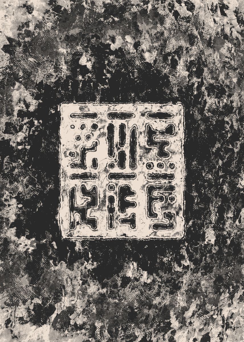 'Cryptic Space Glyphs I' Poster, picture, metal print, paint by dcosmos ...