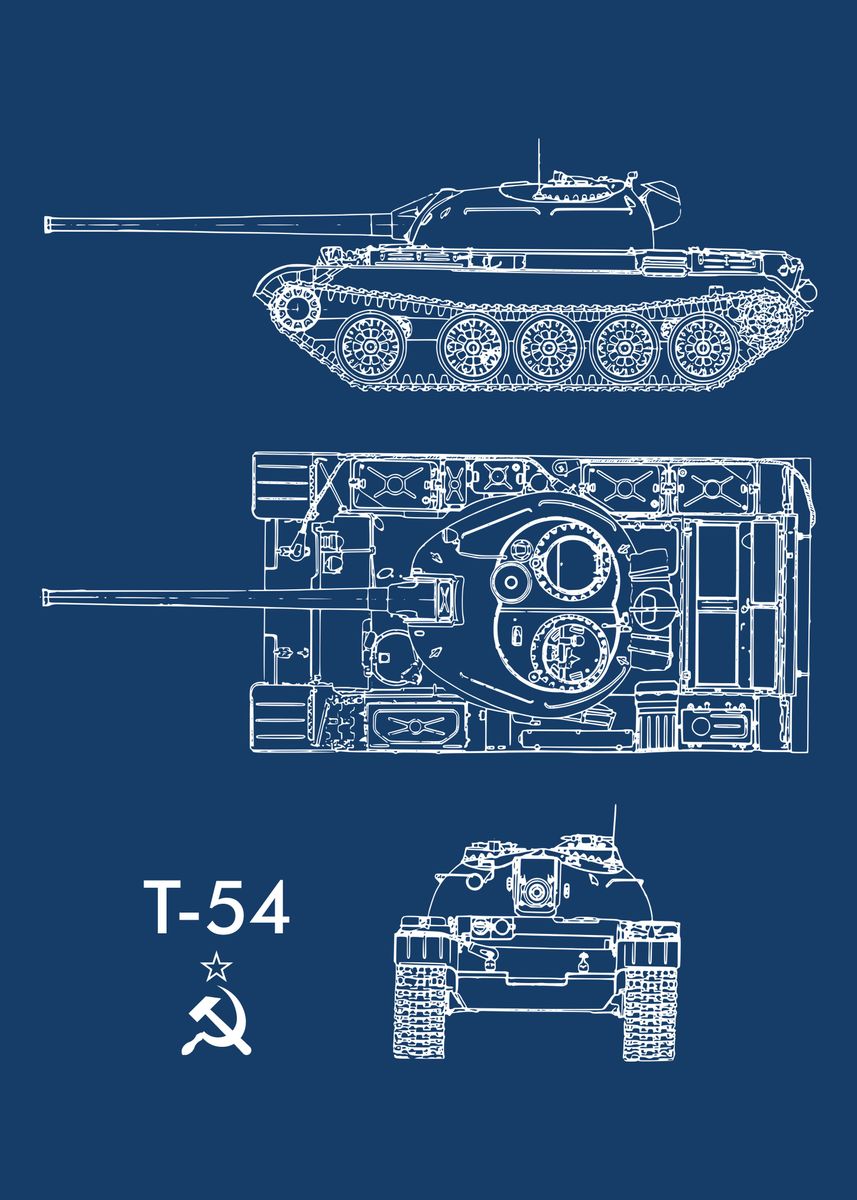 'T54 SOVIET TANK' Poster, picture, metal print, paint by Atomic Chinook ...