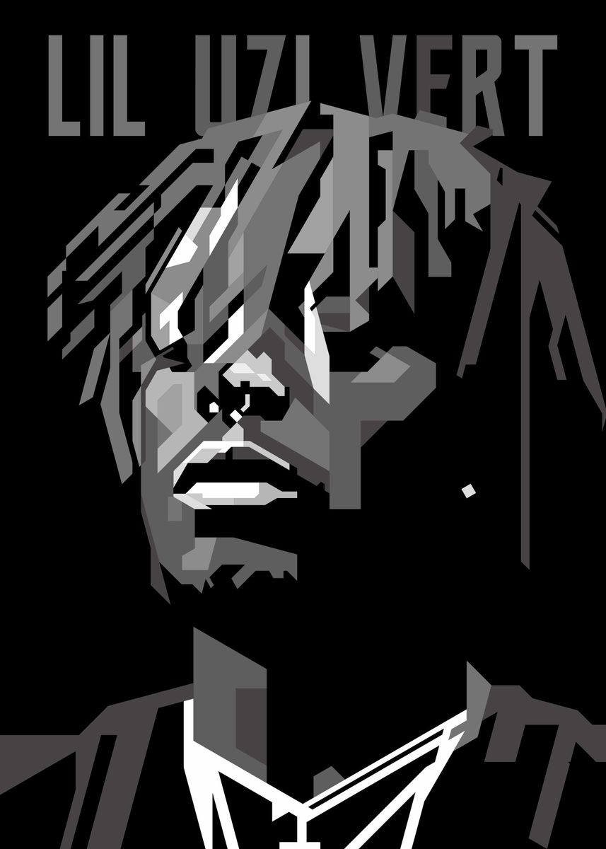 'Lil uzi vert Grayscale' Poster, picture, metal print, paint by ...