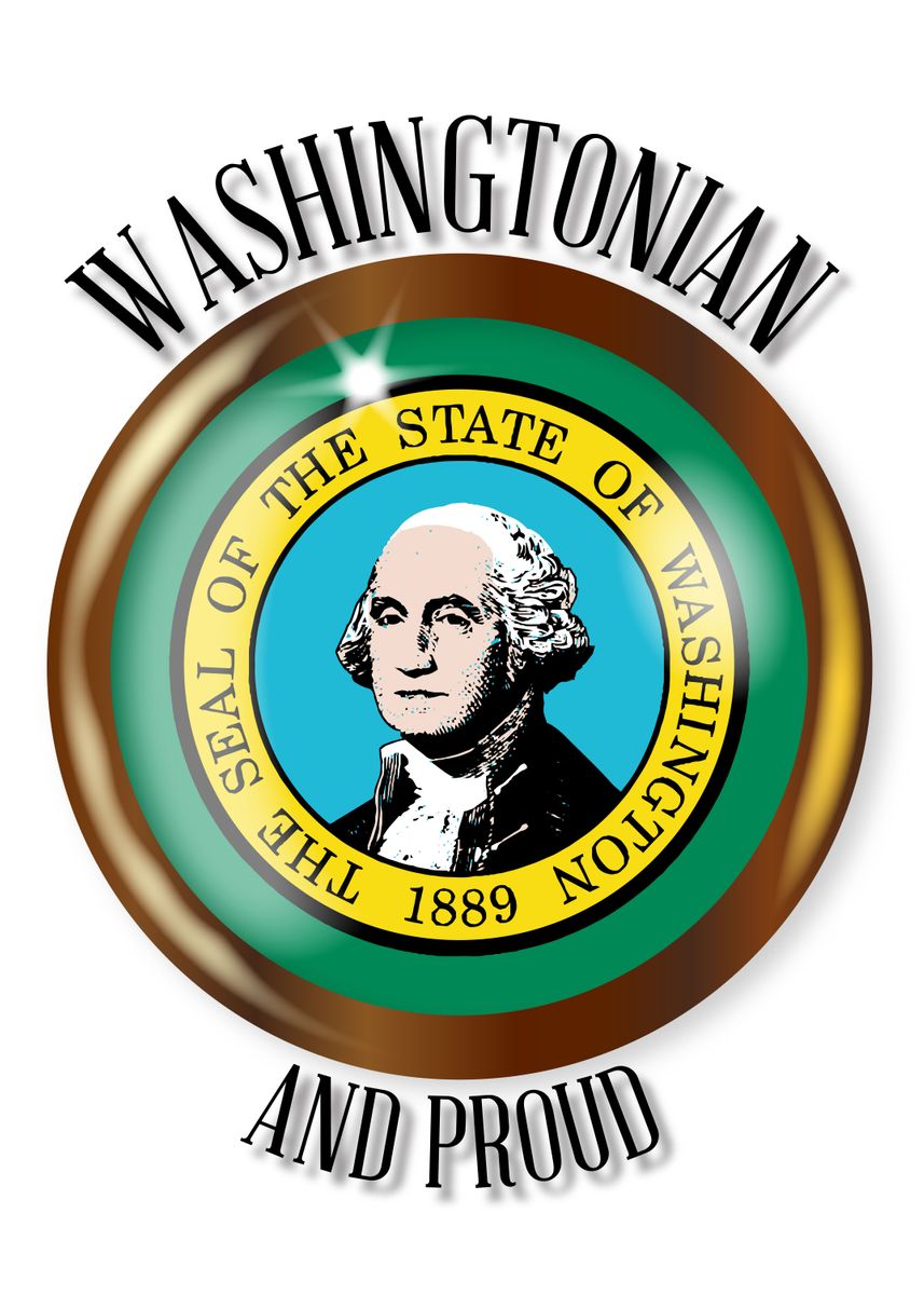 'Washington Proud Flag' Poster, picture, metal print, paint by ...
