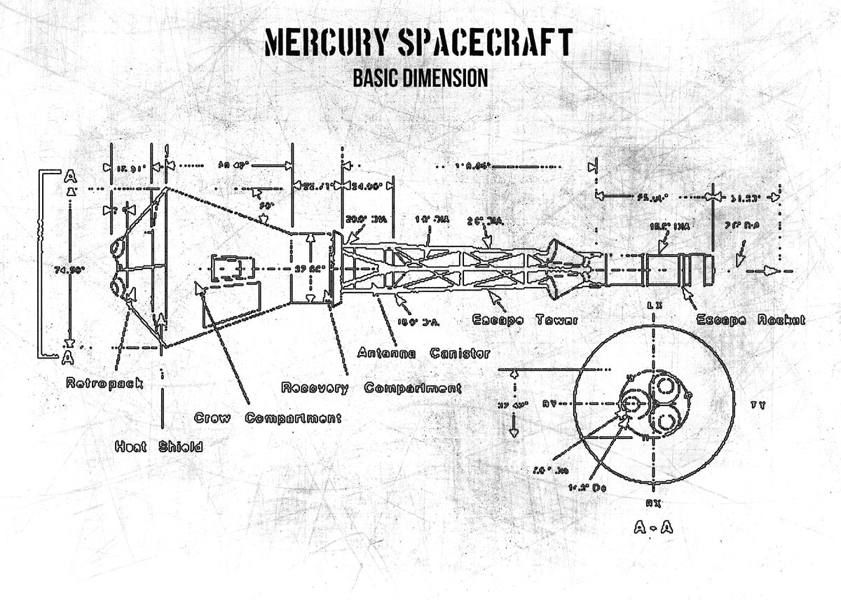 'mercury spacecraft ' Poster by MAXART DESIGN | Displate