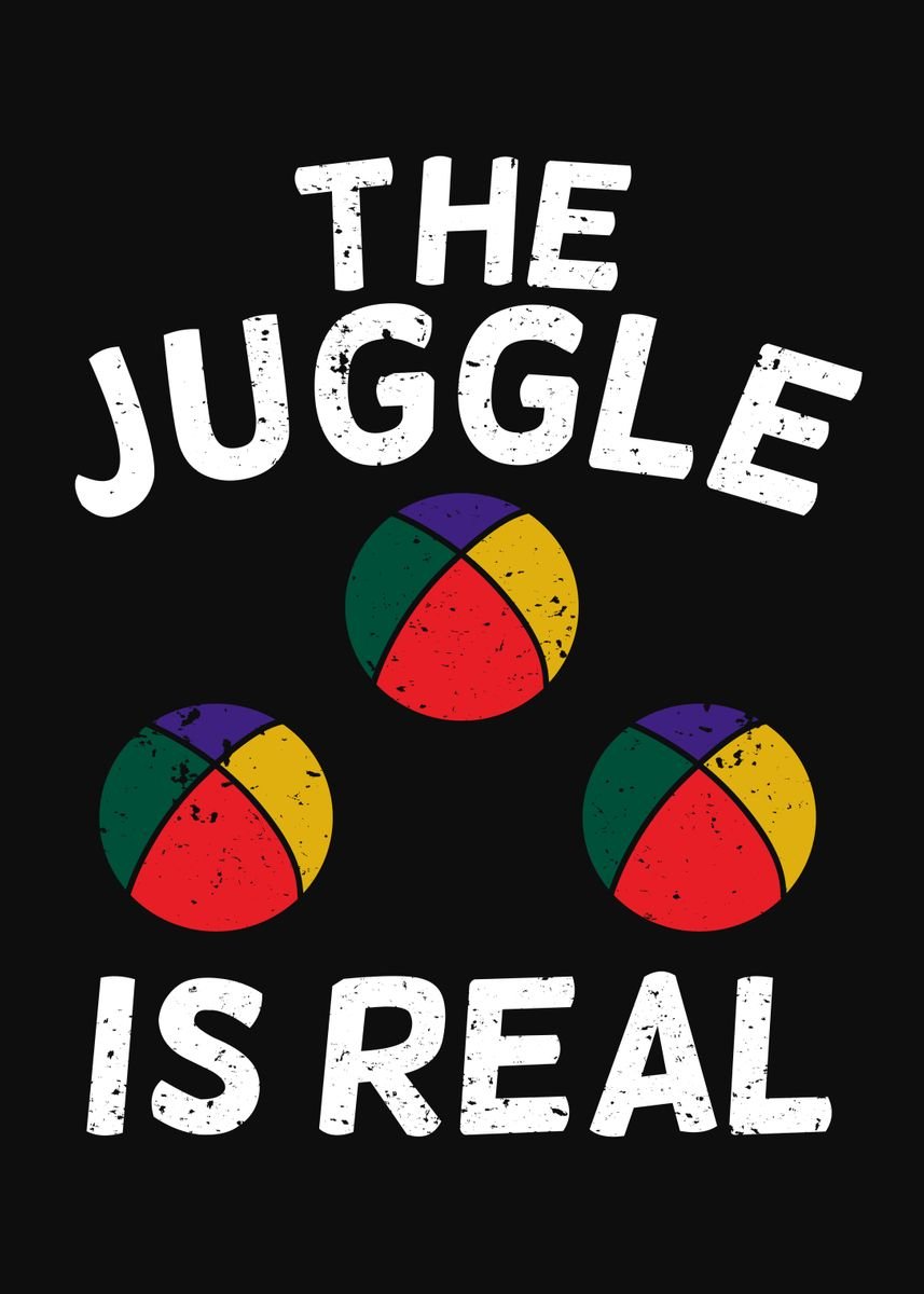 'Juggler Juggling Artist' Poster, picture, metal print, paint by Marcel Doll | Displate