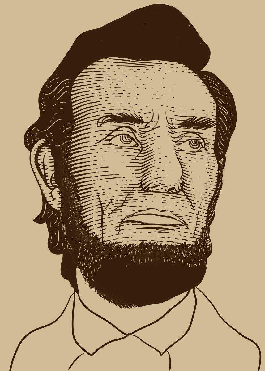 'Abraham Lincoln' Poster, picture, metal print, paint by dam art | Displate