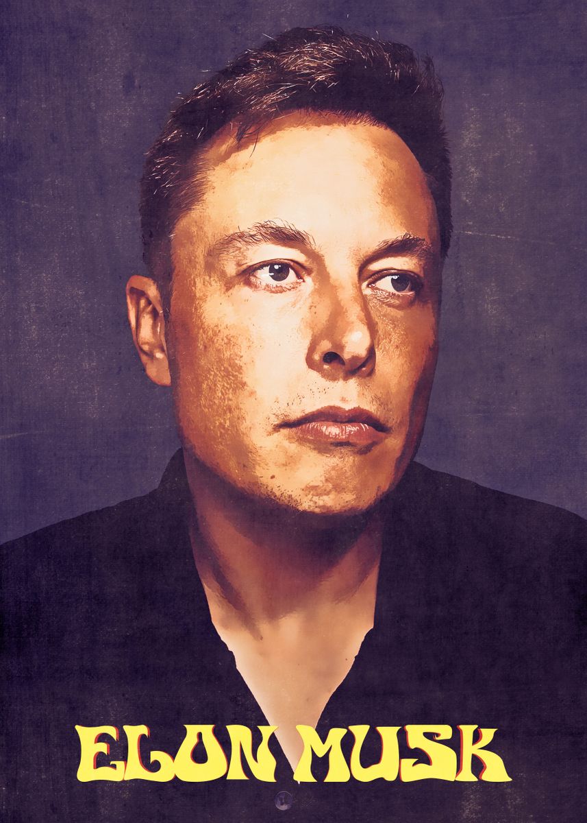 'Elon Musk' Poster, picture, metal print, paint by Anxhela Sufa | Displate