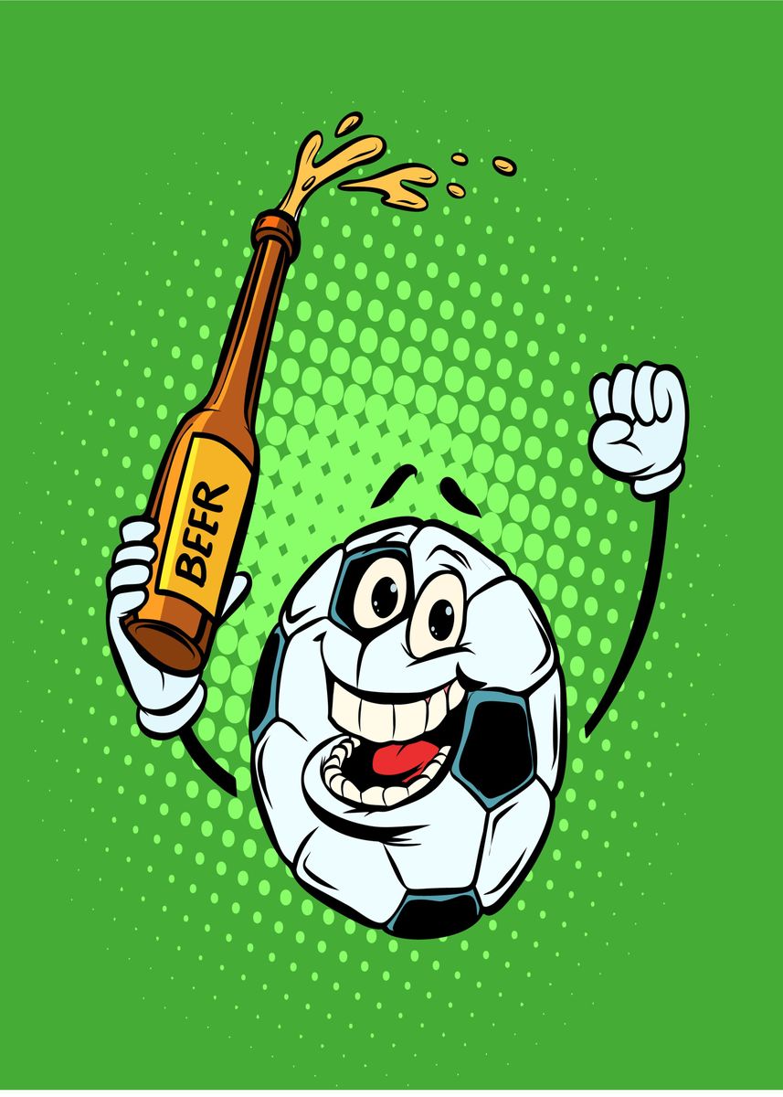 'Funny Beer Drinking ' Poster, picture, metal print, paint by ...