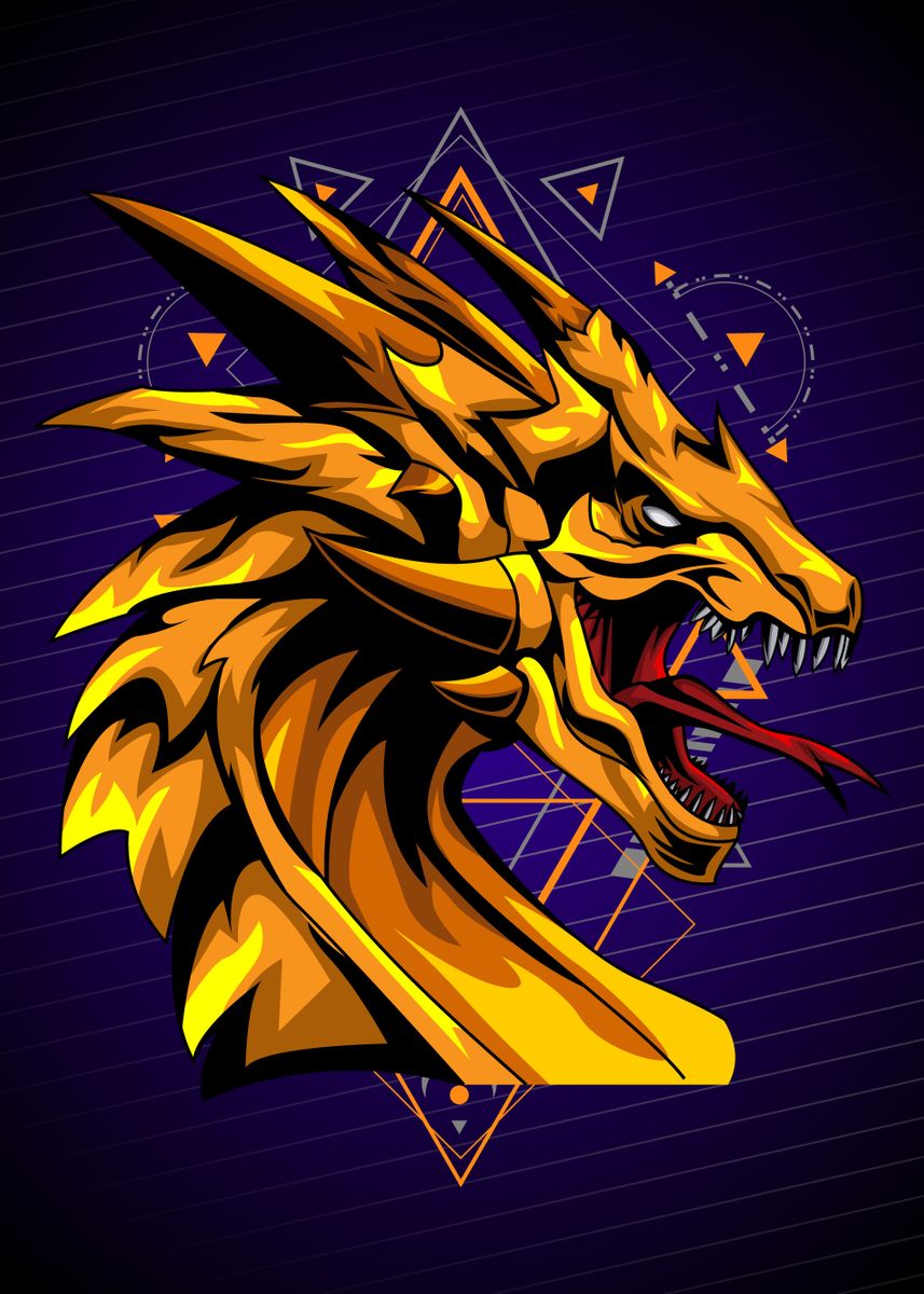 'GOLD DRAGON' Poster, picture, metal print, paint by arif purnomo ...