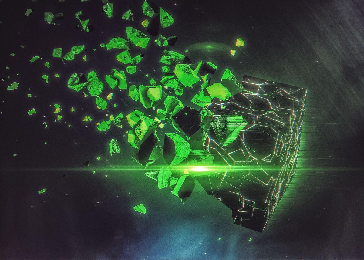 'FRACTURE CUBE 18' Poster by CK VD | Displate