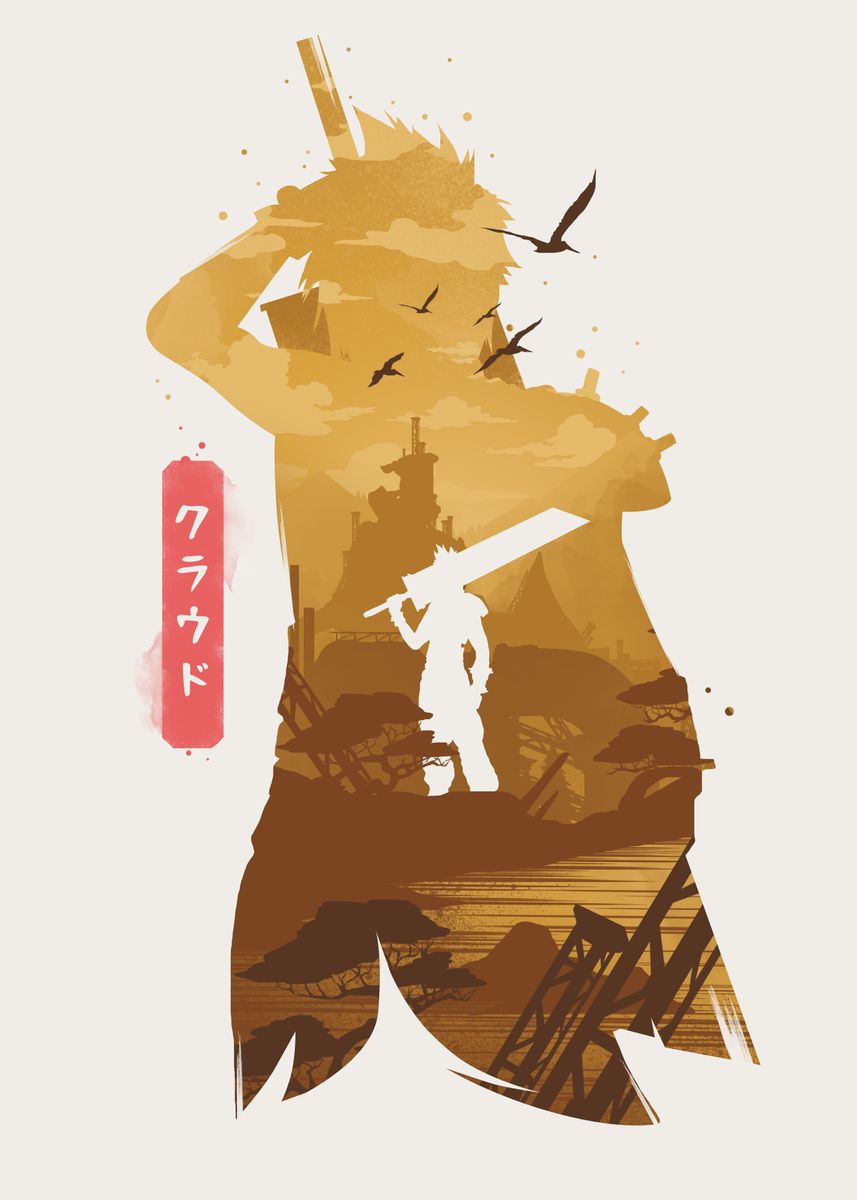 'Cloud Strife FF7' Poster, picture, metal print, paint by Chromapix ...