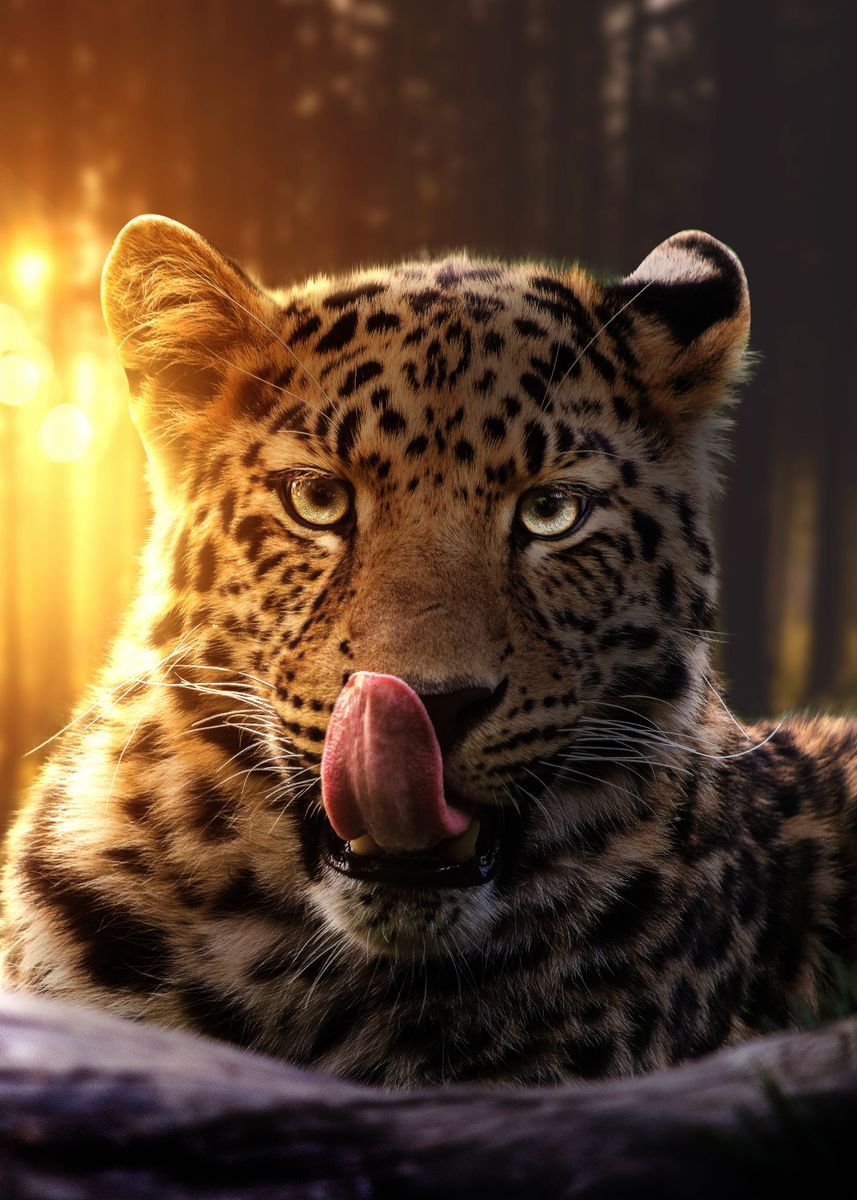 'The Leopard Cub' Poster, picture, metal print, paint by Zenz | Displate