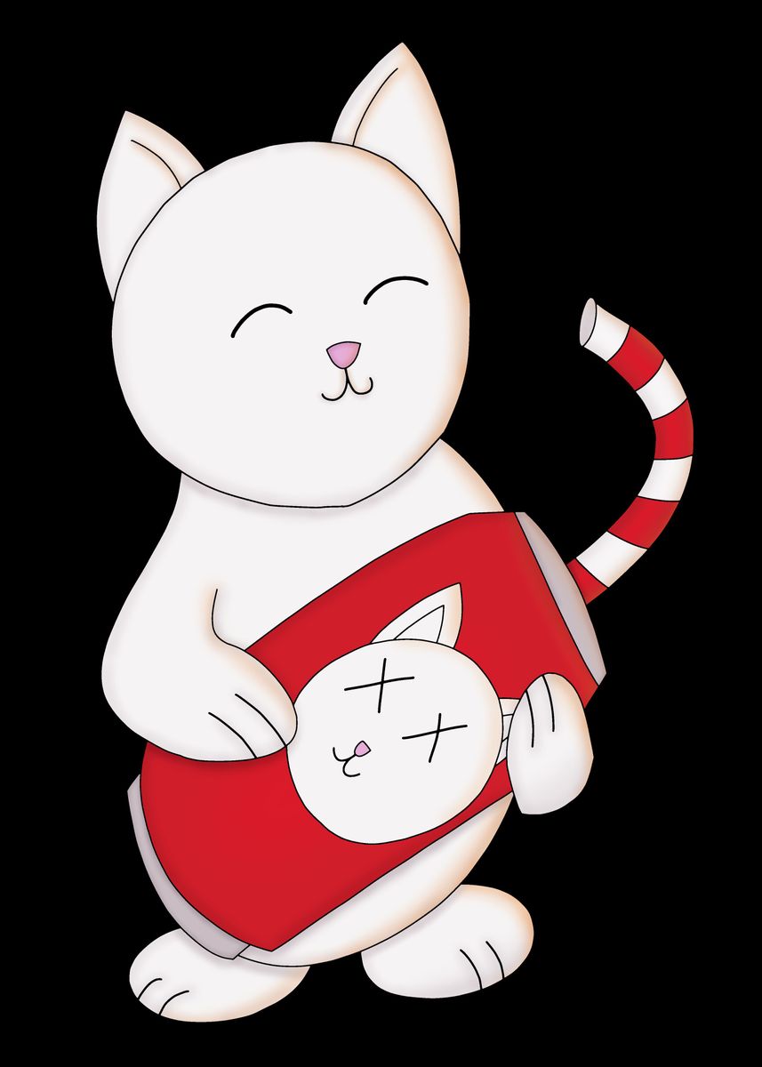 'Cat and Soda' Poster, picture, metal print, paint by Alexander Morales ...