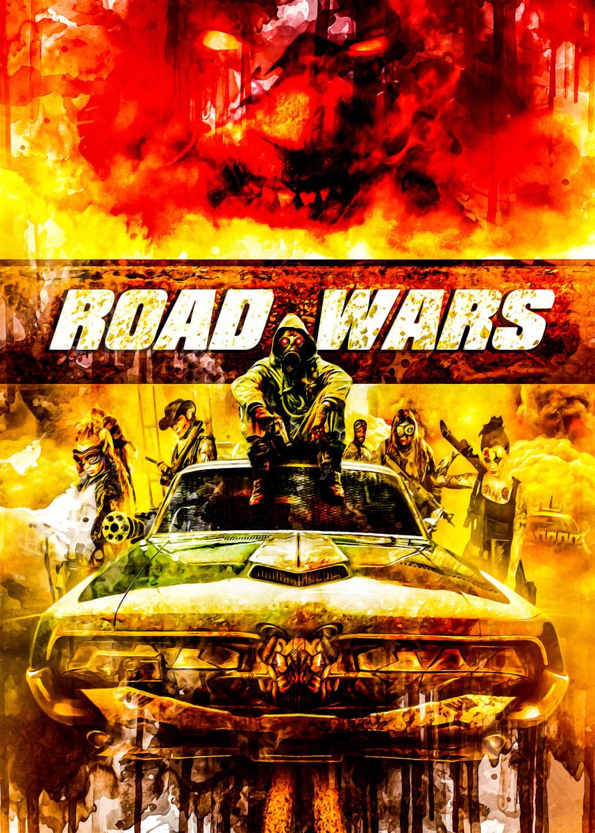 'Road Wars' Poster, picture, metal print, paint by Kaye Luca | Displate