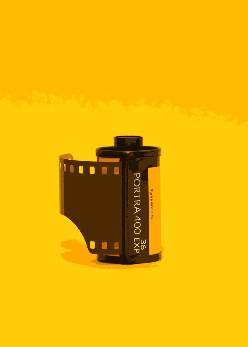 'YELLOW FILM ' Poster, picture, metal print, paint by Taffy | Displate
