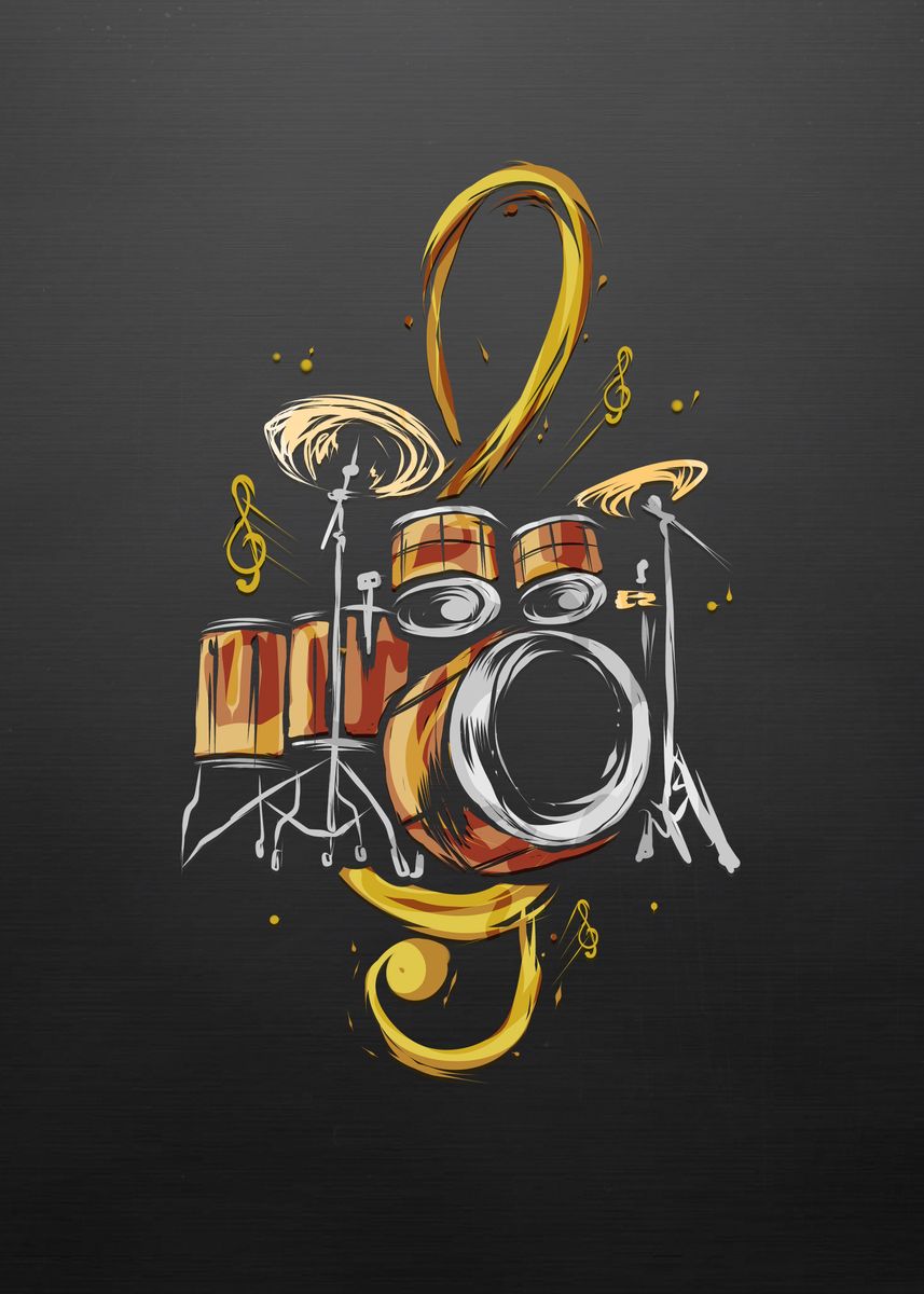 'Drummer Drum Player Music' Poster, picture, metal print, paint by ...