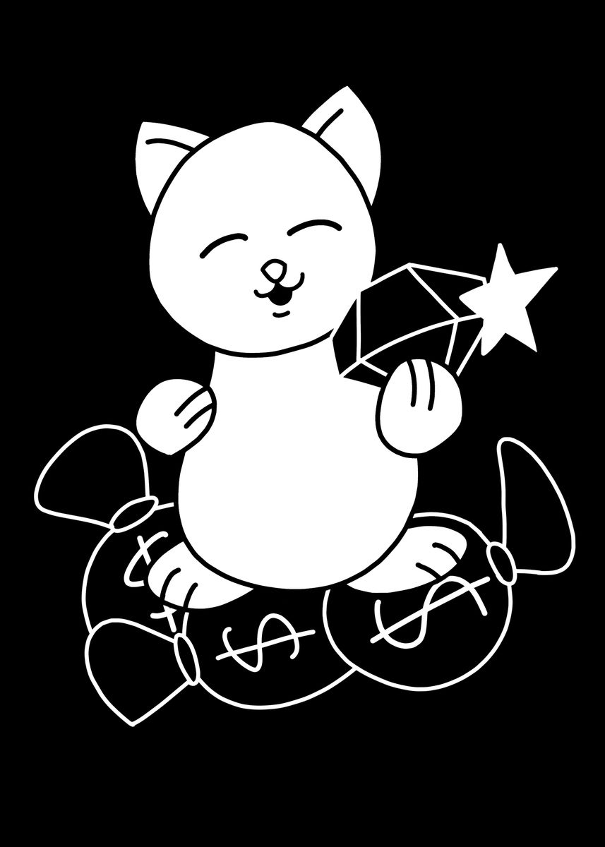 'Gem Kitty Cat' Poster, picture, metal print, paint by Alexander ...