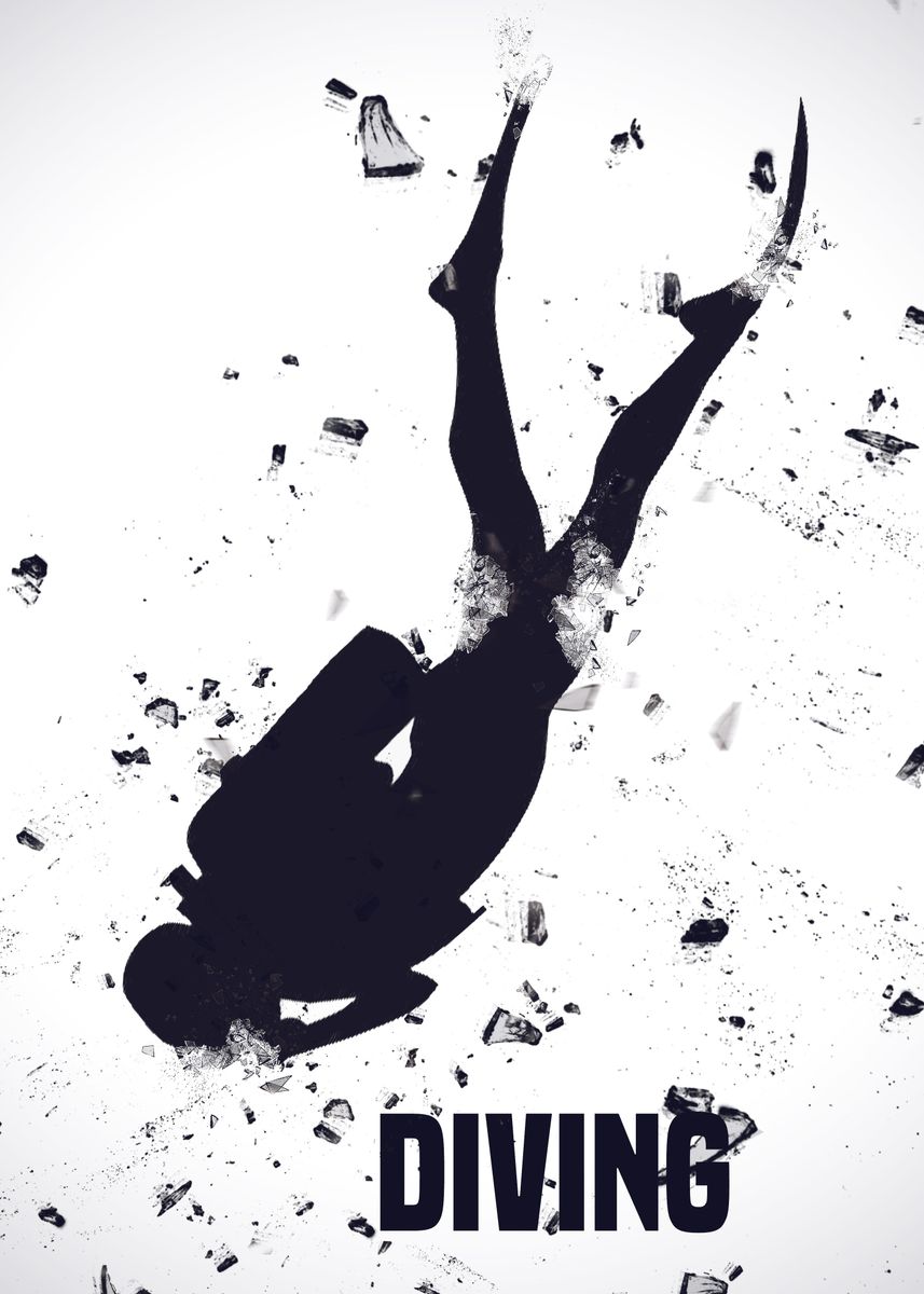 'diving' Poster, picture, metal print, paint by Muhammad Anas | Displate