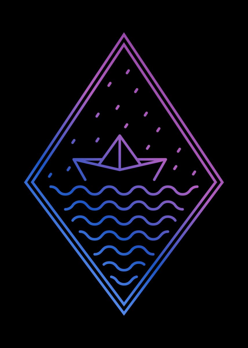 'Paper Boat Trip' Poster by VEKTORKITA | Displate