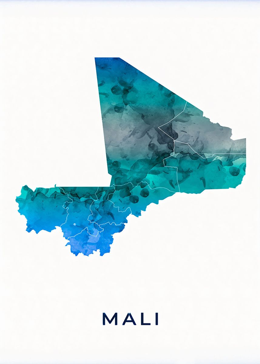 'Mali' Poster, picture, metal print, paint by Nina Kahrobaee | Displate