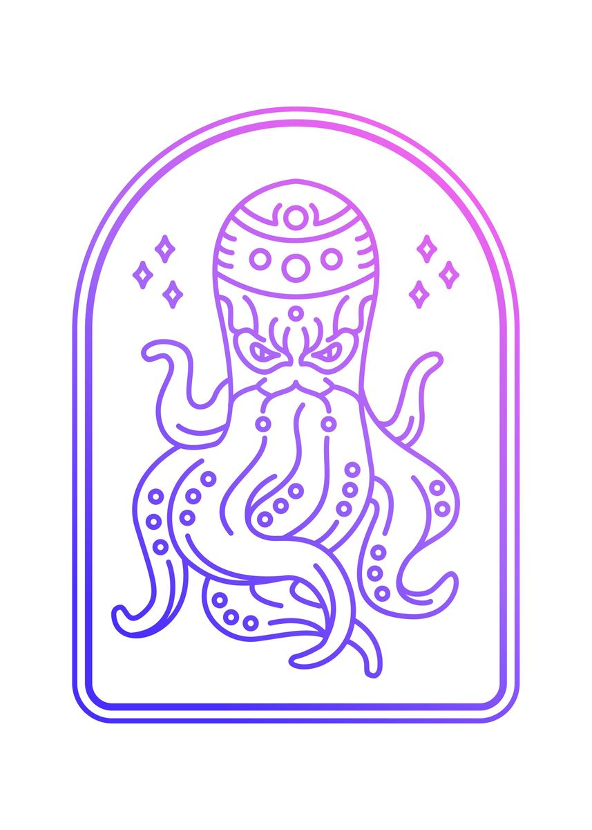 'Ninja Octopus' Poster, picture, metal print, paint by VEKTORKITA ...