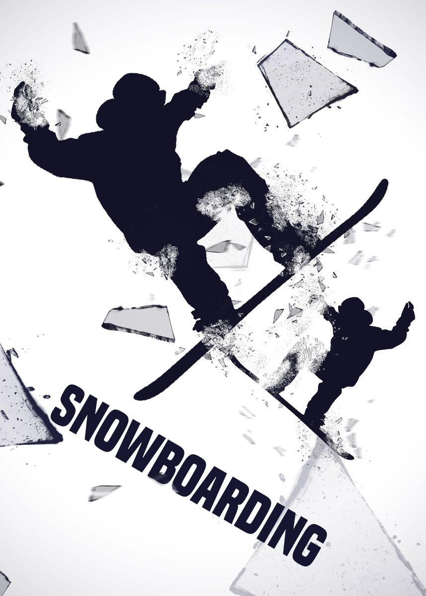 'snowboarding ' Poster, picture, metal print, paint by Muhammad Anas ...