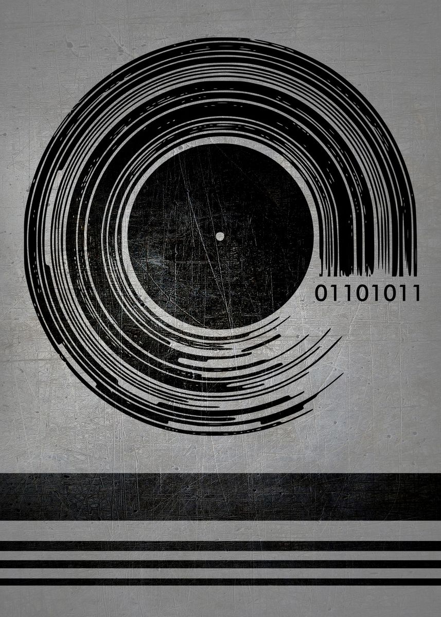 'Record Vinyl Barcode UPC' Poster, picture, metal print, paint by ...