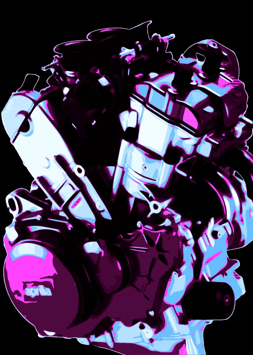 'ENGINE ' Poster, picture, metal print, paint by ZHAISHOKU MAKAMURA ...