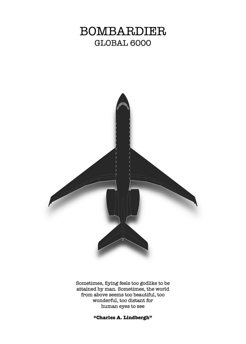 'Bombardier Global 6000' Poster, picture, metal print, paint by Chad ...