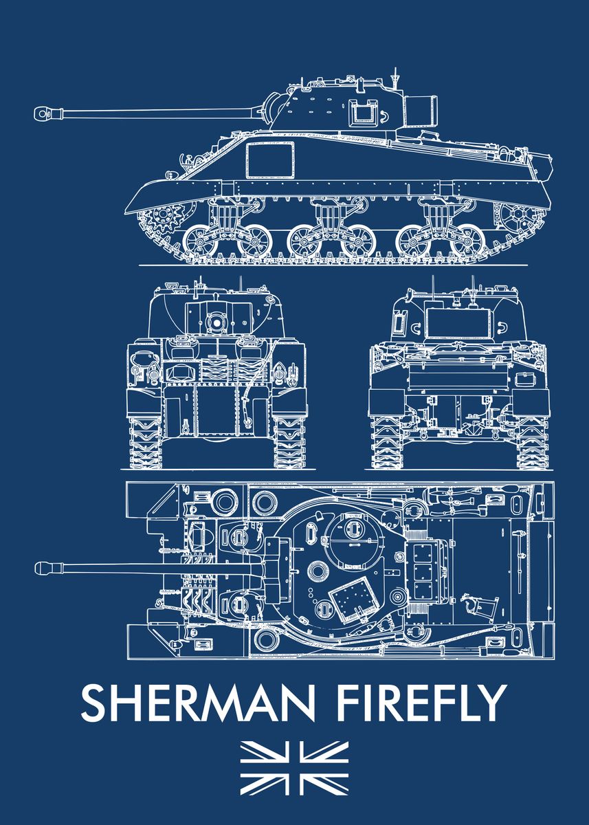 'SHERMAN FIREFLY TANK UK' Poster, picture, metal print, paint by Atomic ...