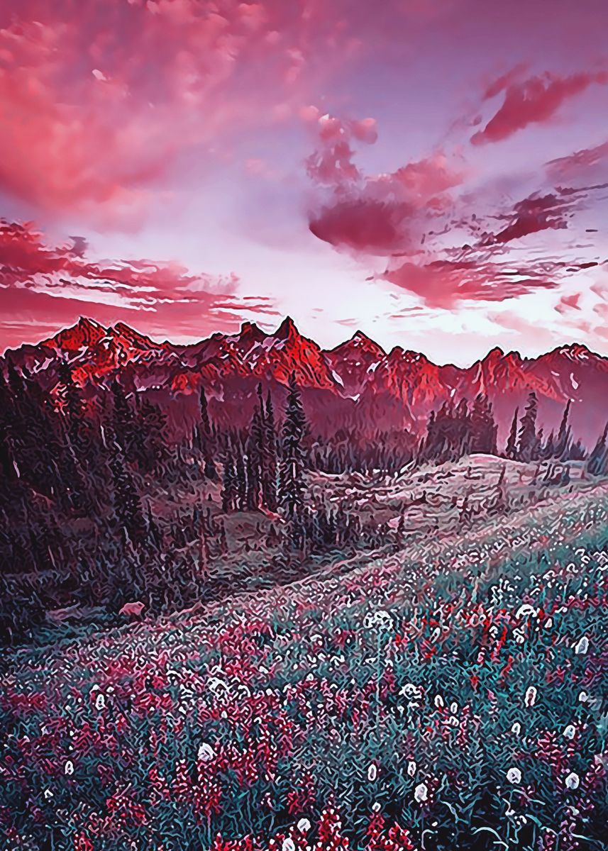 'Nature 6' Poster, picture, metal print, paint by chacha chella | Displate