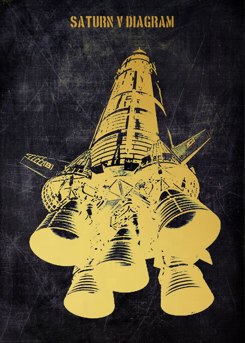 'Saturn V diagram' Poster, picture, metal print, paint by MAXART DESIGN ...