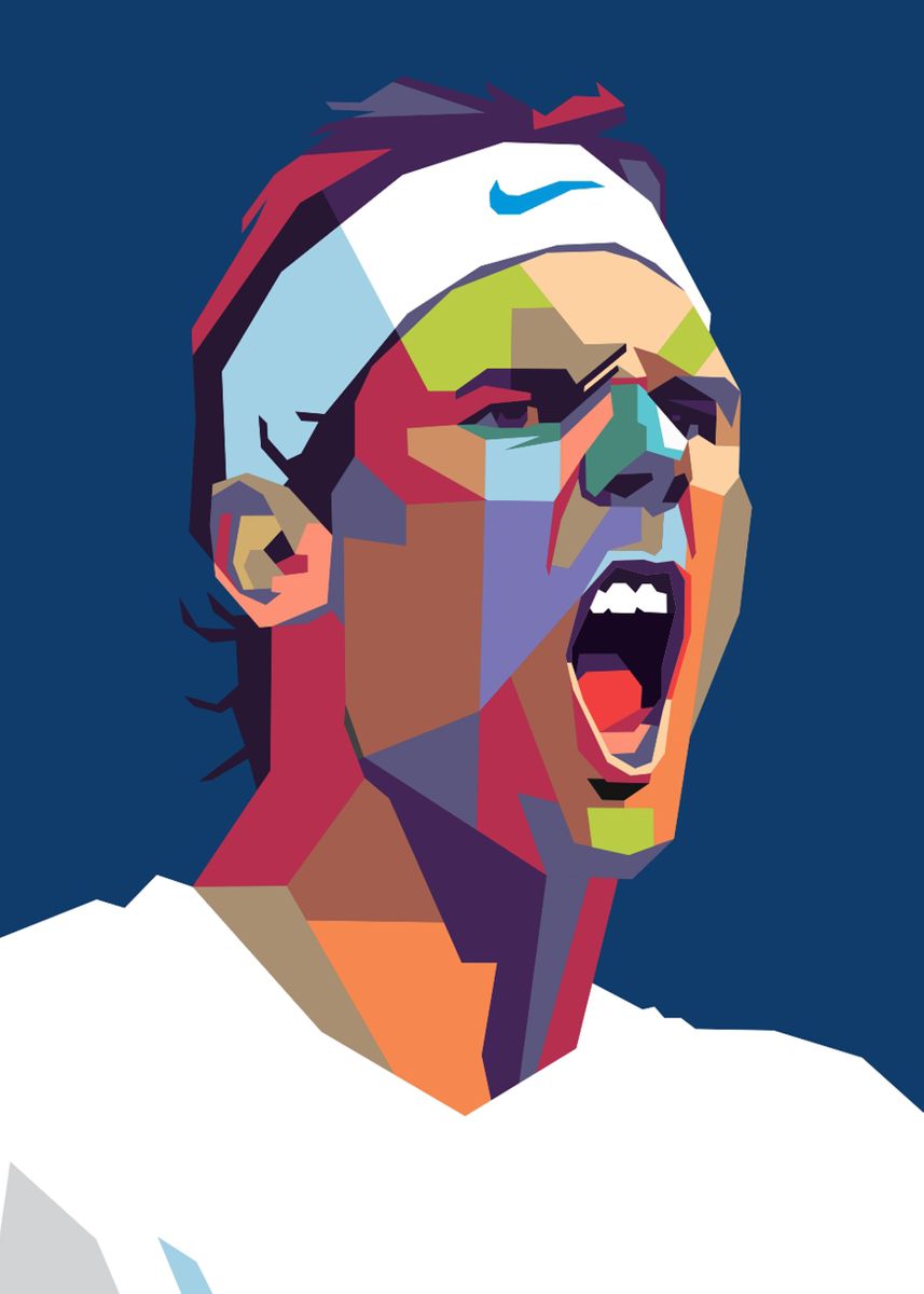 'Rafael Nadal Portrait' Poster, picture, metal print, paint by Ahmad ...