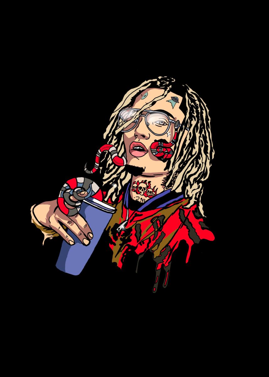 'Lil Pump' Poster, picture, metal print, paint by Jack Zarb | Displate