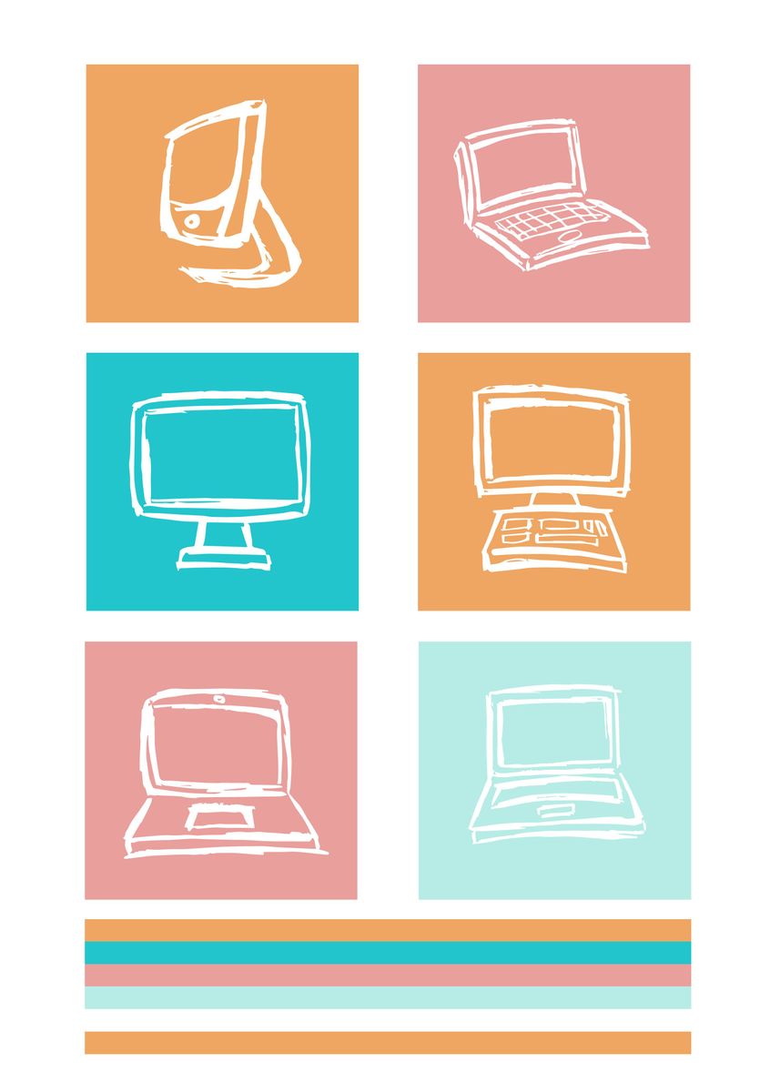 'PC Work Cute Colorful' Poster by Maricris M | Displate