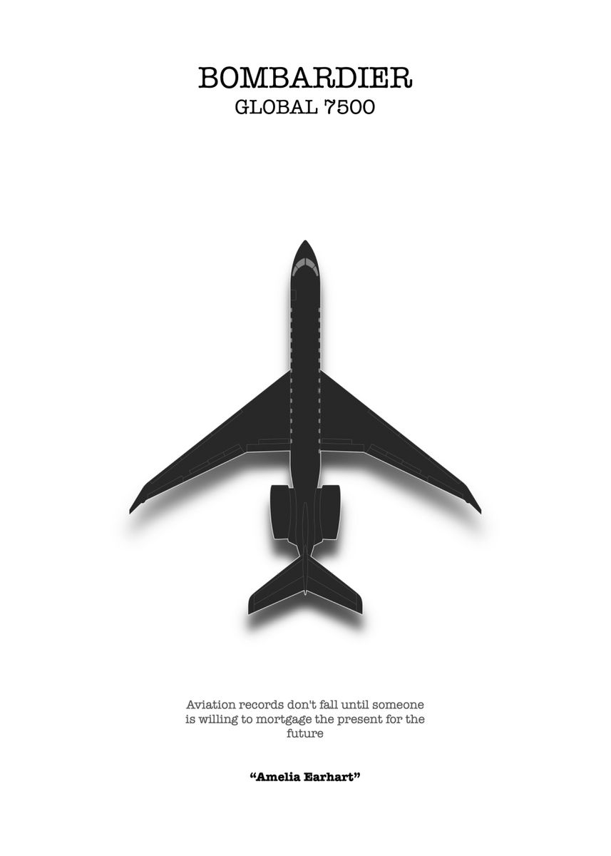 'Bombardier Global 7500' Poster, picture, metal print, paint by Chad ...