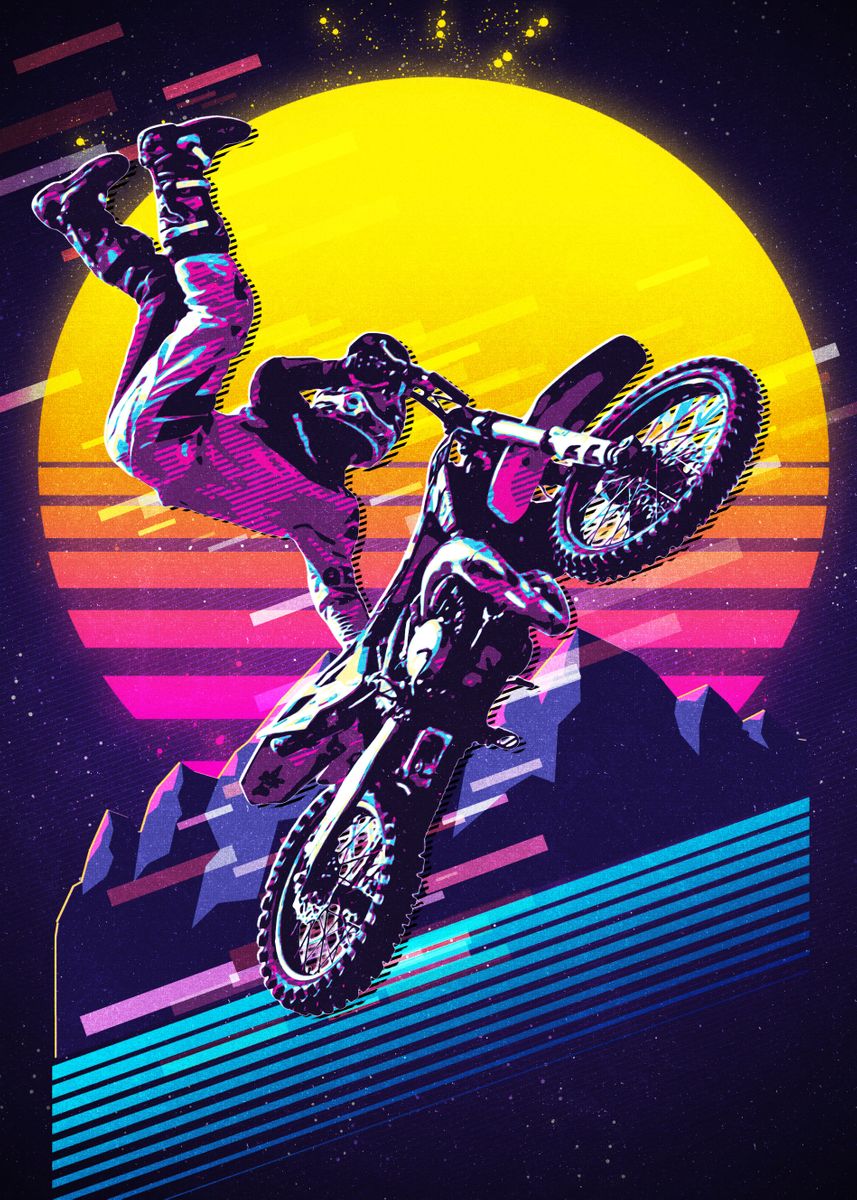 'SUPER MOTO FLY' Poster, picture, metal print, paint by arif purnomo ...