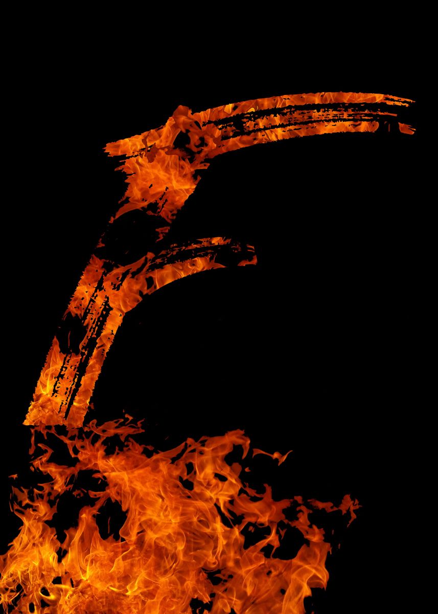 'Burning on Fire Letter F' Poster by Artistic Paradigms | Displate