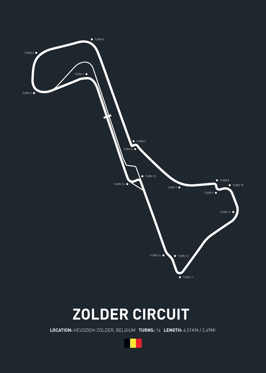 'Zolder Circuit' Poster, picture, metal print, paint by Denyon Emmens ...