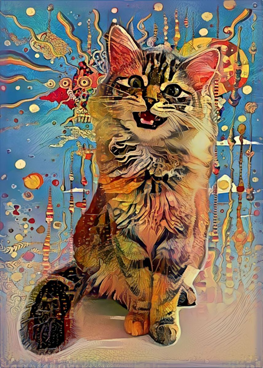 'cat portrair Furry' Poster, picture, metal print, paint by Luxxx ...