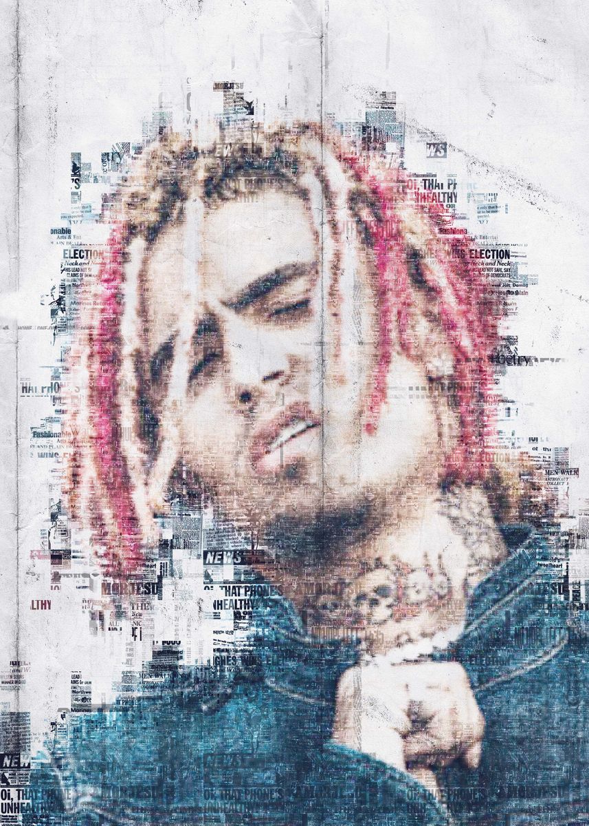 'Lil Pump ' Poster, picture, metal print, paint by San Creative | Displate