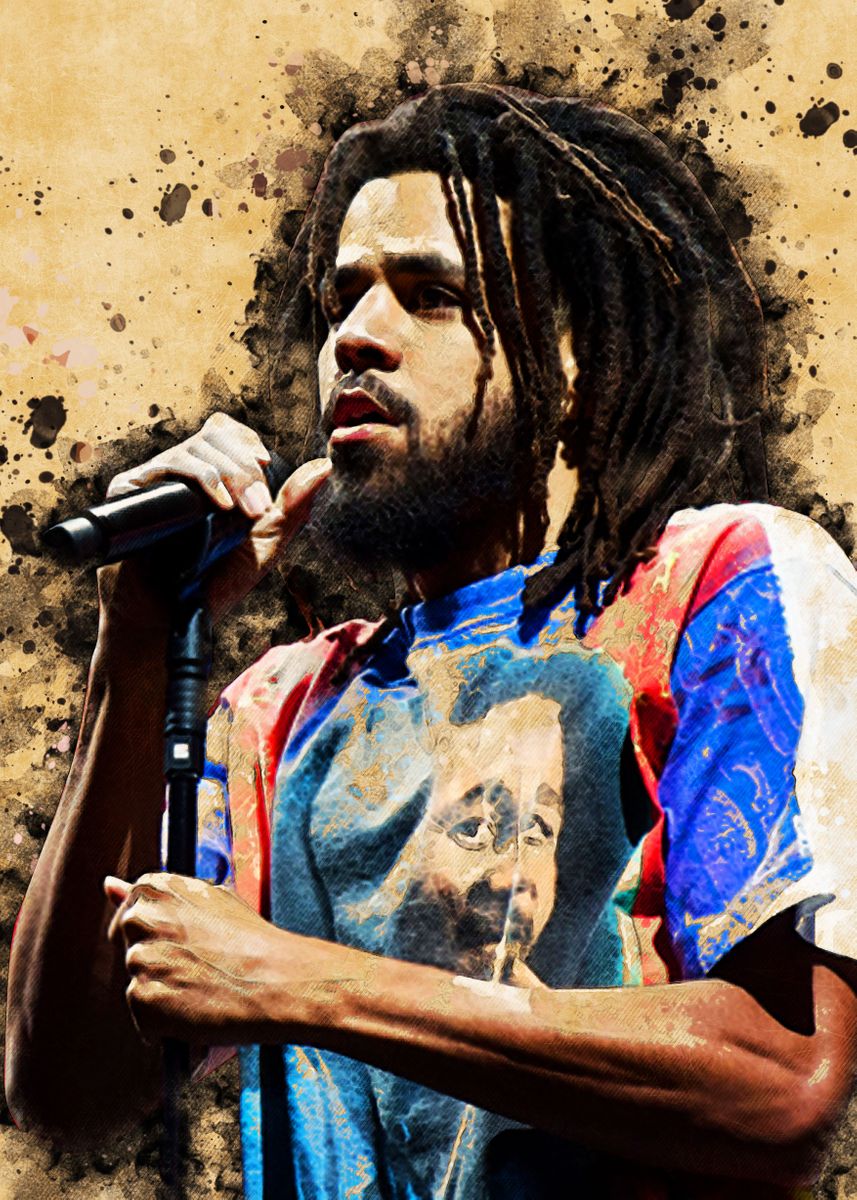 'j cole american rapper' Poster, picture, metal print, paint by AB5 ...