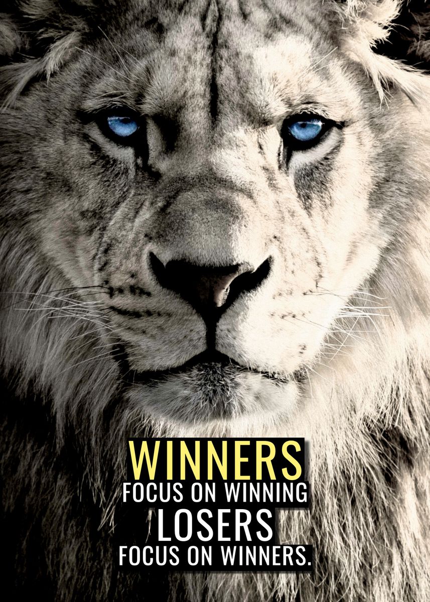 'Winners Focus on Winning' Poster, picture, metal print, paint by ...