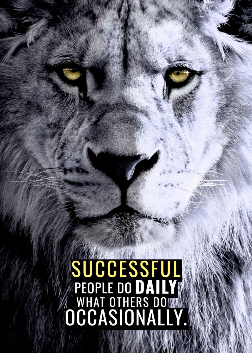 'Successful Lion' Poster, picture, metal print, paint by Millionaire ...