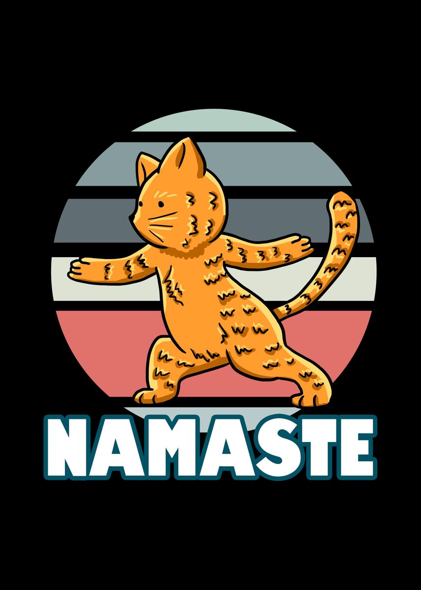 'Namaste Cat Meditation' Poster, picture, metal print, paint by ...
