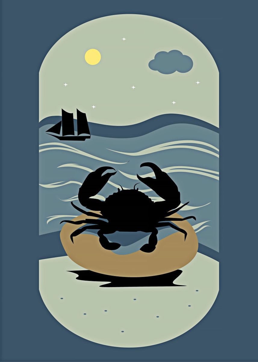 'behind crab' Poster by MAMMIRI ART | Displate