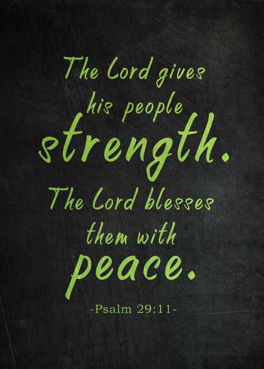 'Psalm 29 11' Poster, picture, metal print, paint by PosterWorld | Displate