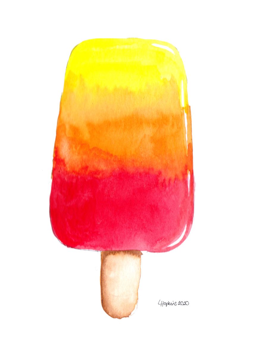 'Sunset ice lolly artwork ' Poster, picture, metal print, paint by ...