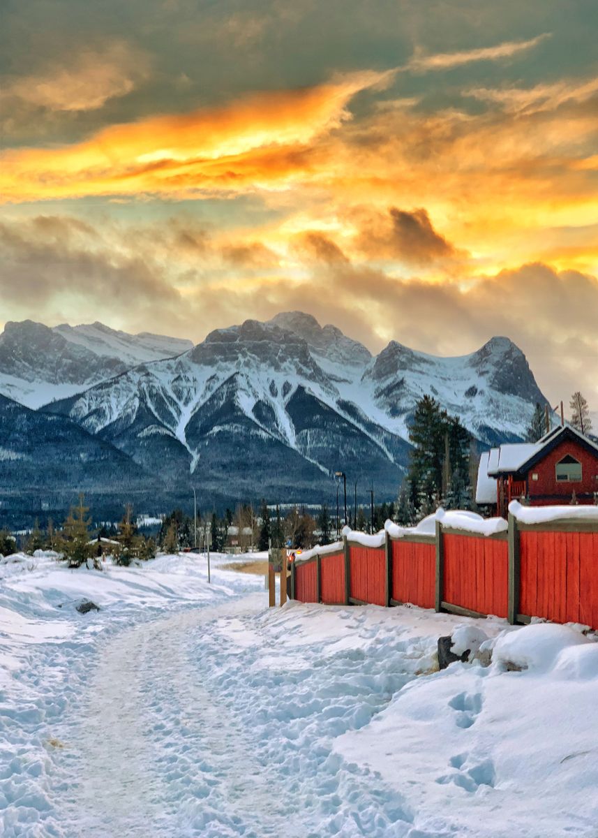 'Canmore Sunset' Poster, picture, metal print, paint by Matthew Vidal ...