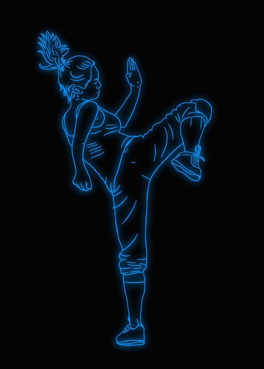 'neon fighter ' Poster by dam art | Displate