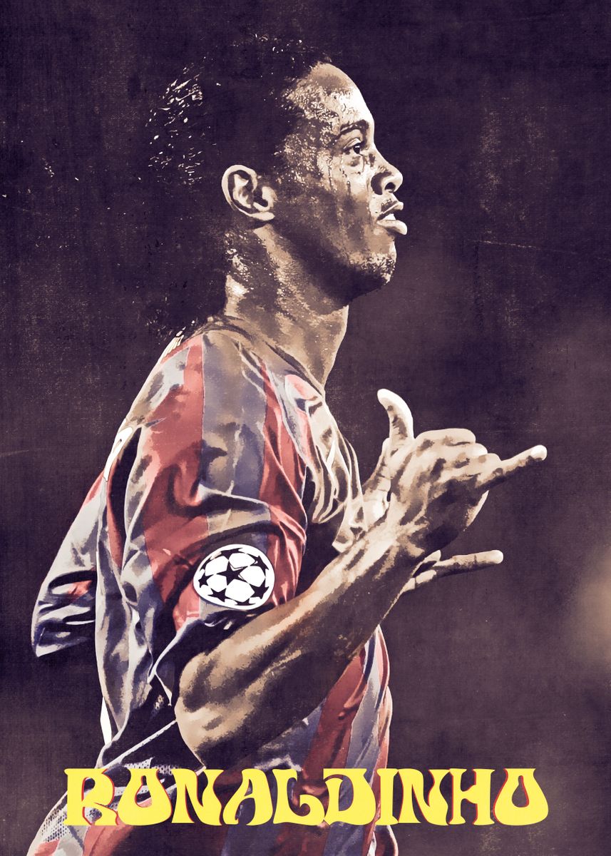'Ronaldinho' Poster, picture, metal print, paint by Anxhela Sufa | Displate