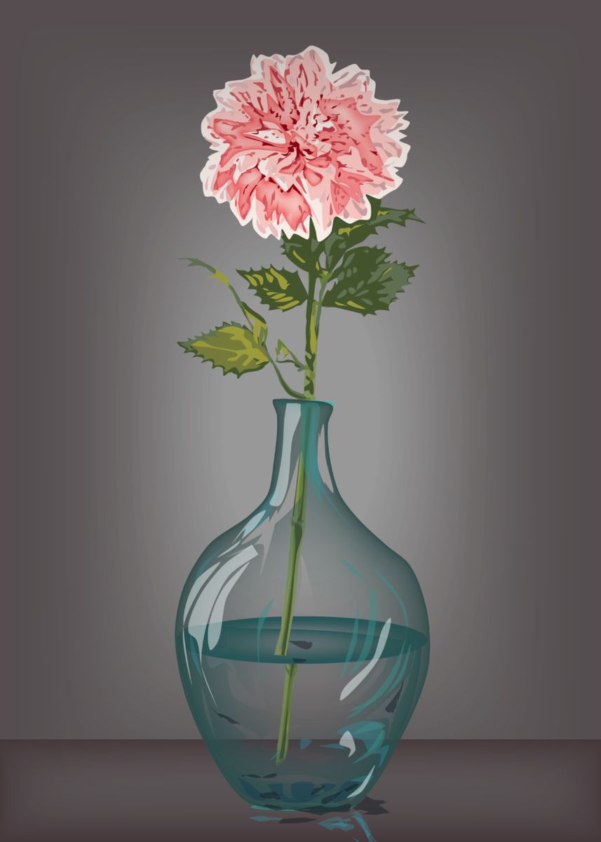 'flowers still life' Poster, picture, metal print, paint by Nesrin ...