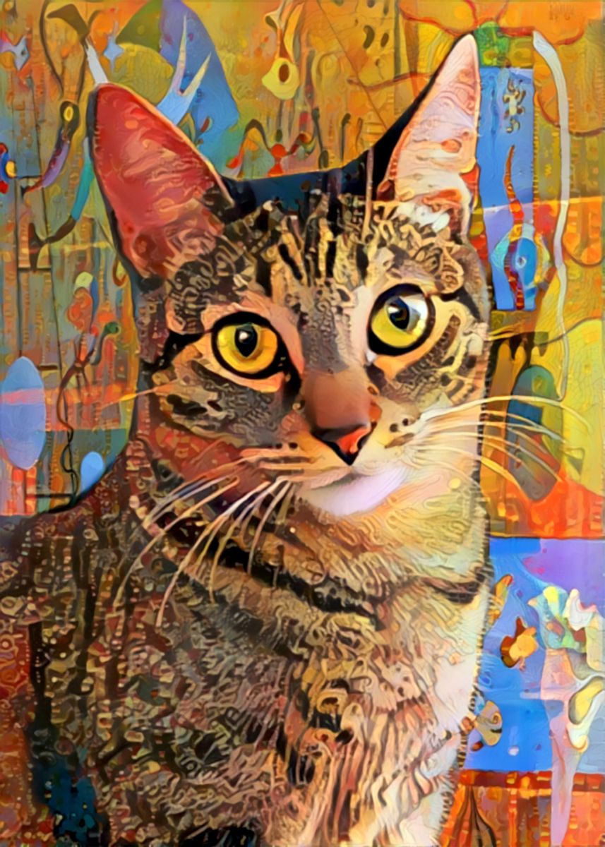 'Miro Cat Portrait' Poster by Luxxx | Displate